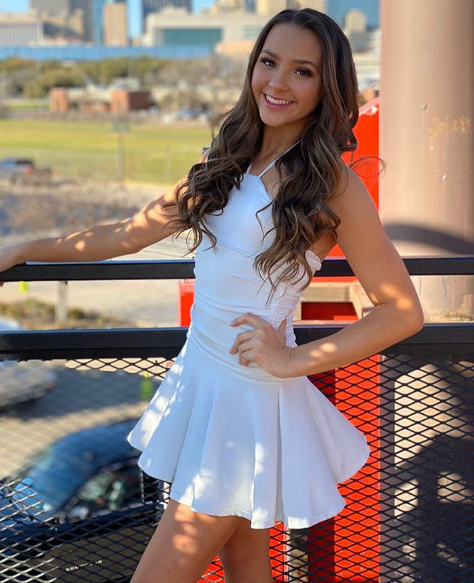 LENA RUCHED DRESS WHITE – Gigi Ri Fashion Boutique